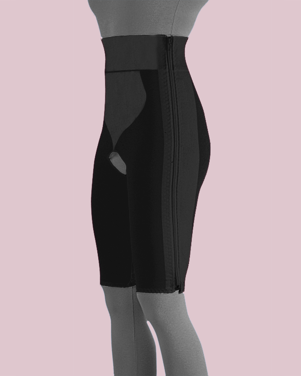 Compression Girdle Above Knee - Contact Closure with Zipper, Black (#2 ...