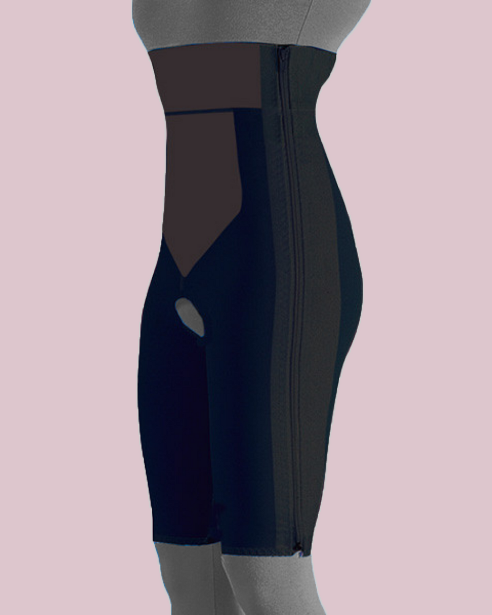 High Waist Compression Girdle Above Knee - Hook and Eye with Zipper, B ...